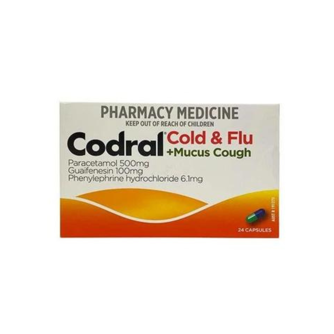 CODRAL Cold&Flu + Mucus Cough 24s — UnichemPharmacyNZ
