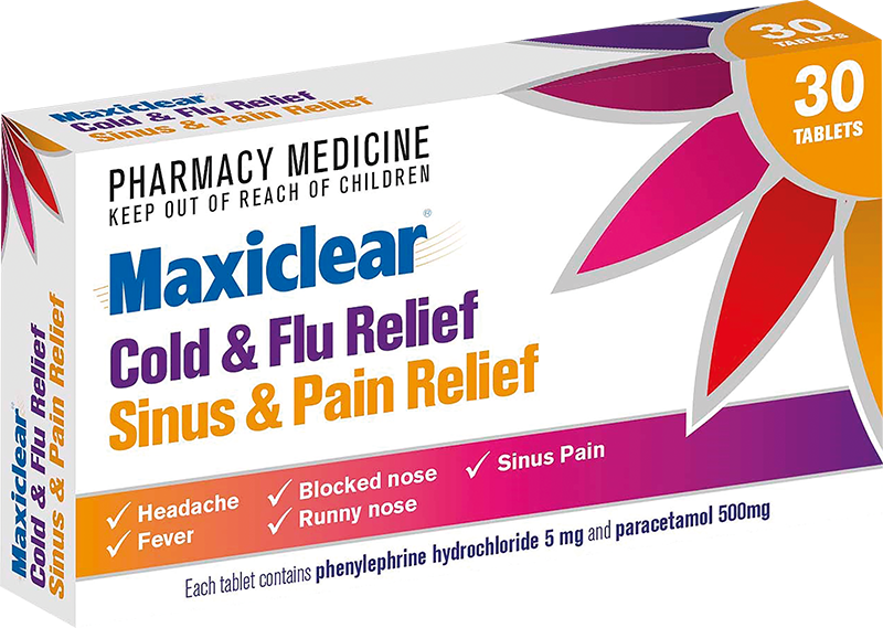 MAXICLEAR Cold & Flu Sinus &Pain 30 — UnichemPharmacyNZ